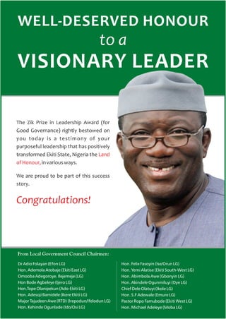 Well-Deserved Honour to a Visionary Leader | PDF