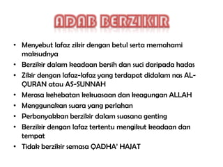Zikrullah pengubat hati powerpoint form 4 pendidikan islam | PPTX