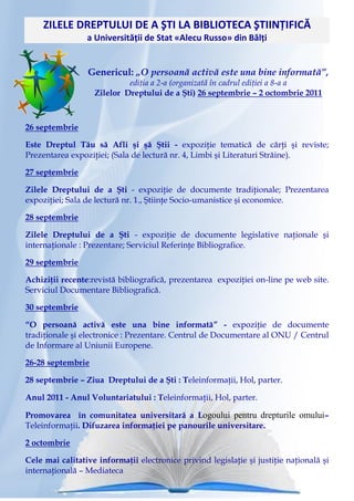 Zilele dreptului de a sti | PDF