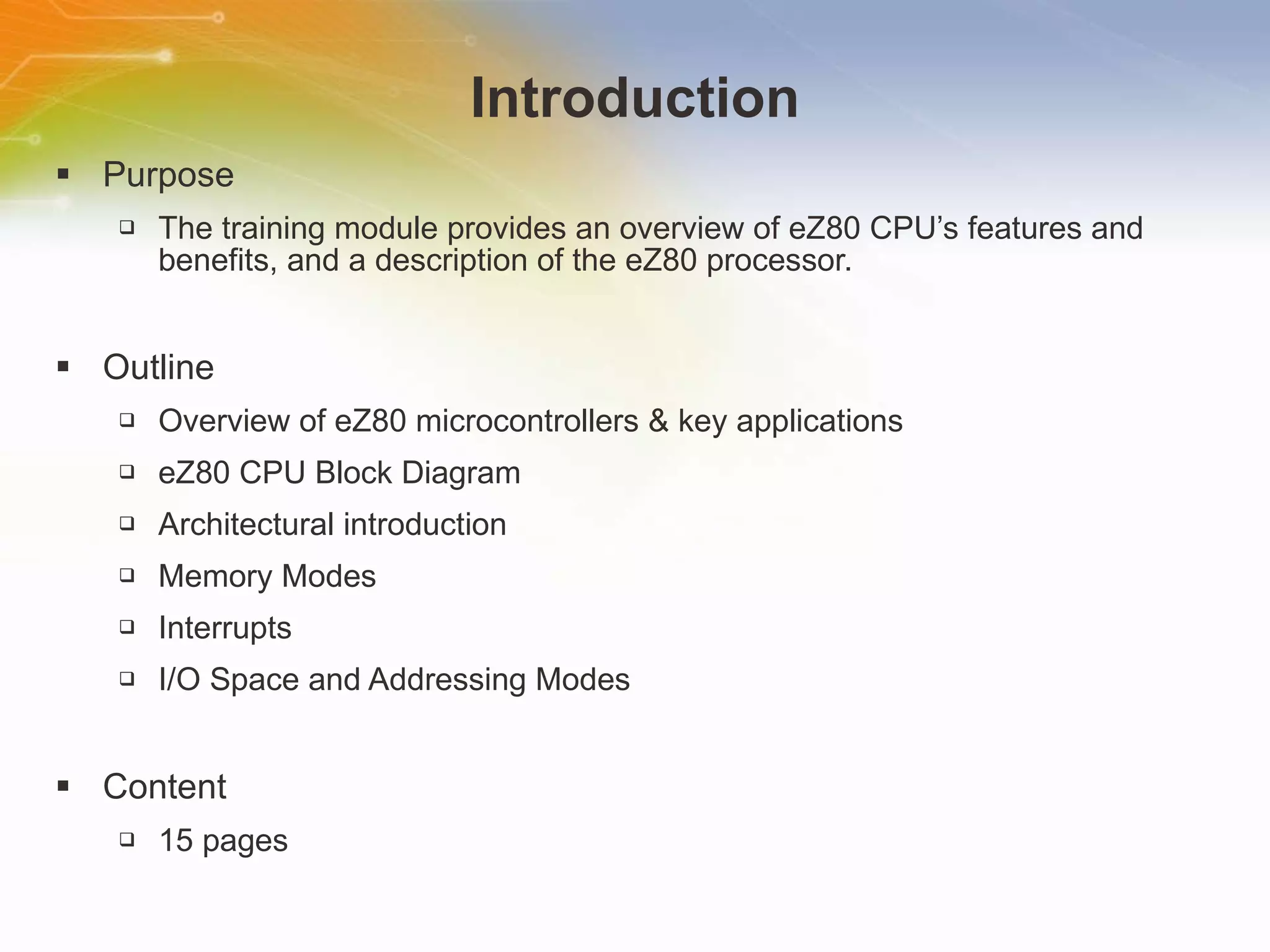 eZ80® Core for eZ80 Microcontrollers | PPT
