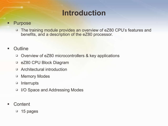 eZ80® Core for eZ80 Microcontrollers | PPT