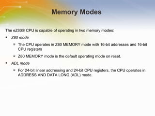eZ80® Core for eZ80 Microcontrollers | PPT | Operating Systems ...