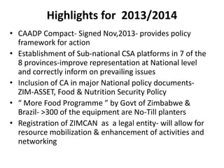 Zimbabwe conservation agriculture highlights | PPTX