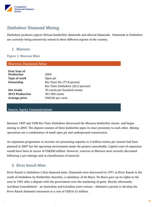 Zimbabwe Diamond Mining 2013 | PDF