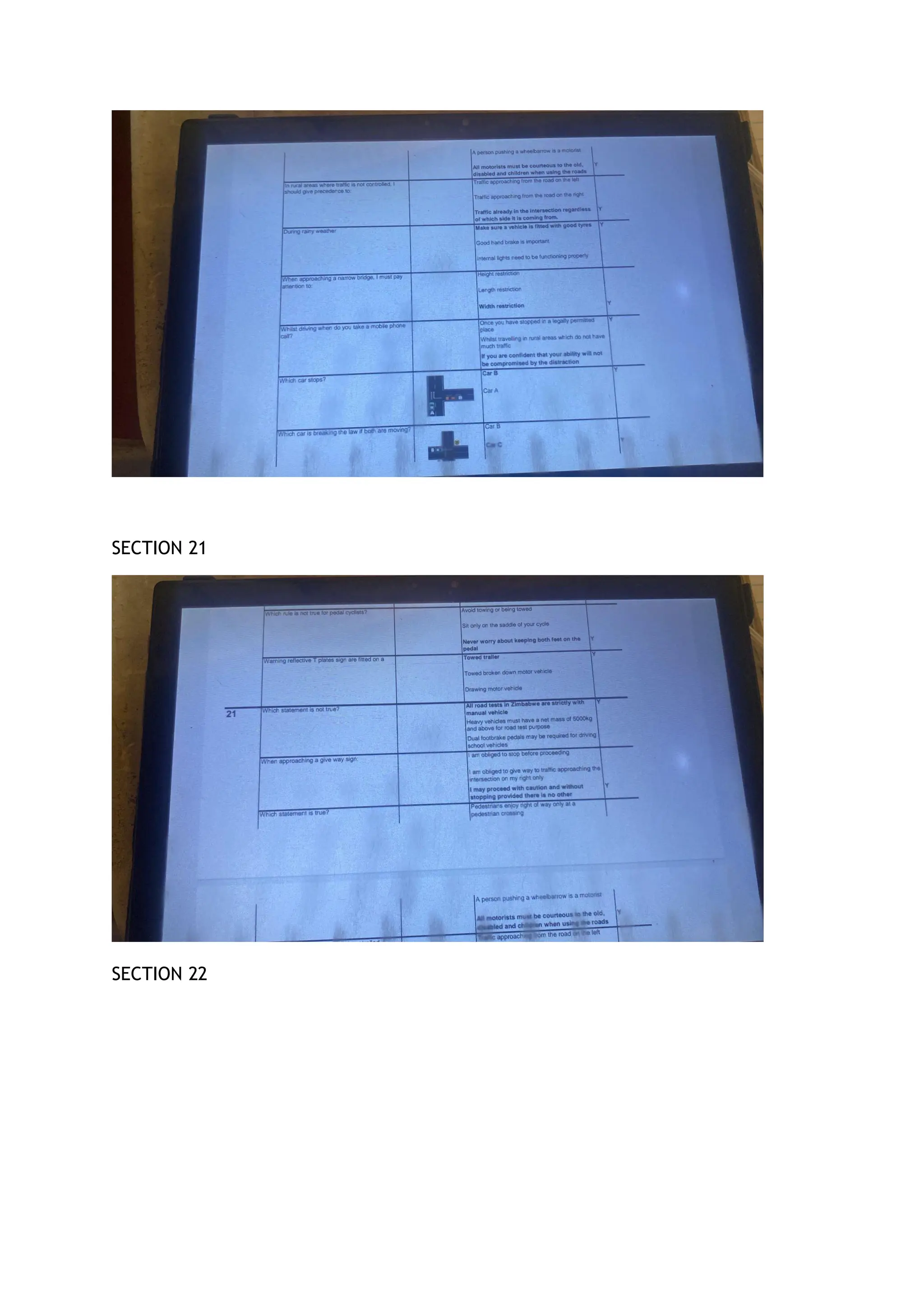 ZIMBABWE HIGHWAY CODE PROVISIONAL QUESTIONS (1).pdf