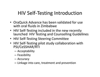 Zimbabwe HIV Self-testing presentation | PDF