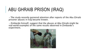 Zimbardo's Experiment : The Stanford Prison Experiment | PPTX