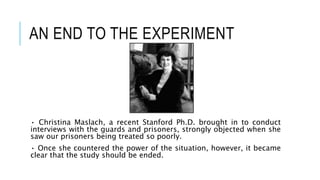 Zimbardo's Experiment : The Stanford Prison Experiment | PPTX