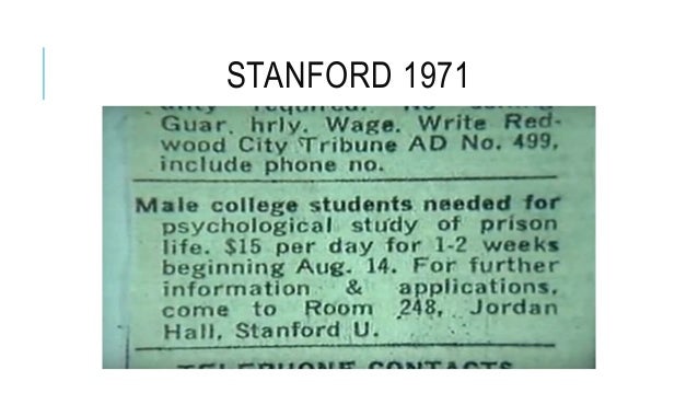 Zimbardo's Experiment : The Stanford Prison Experiment