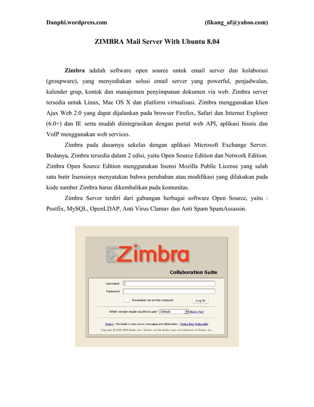 mail server with zimbra | PDF