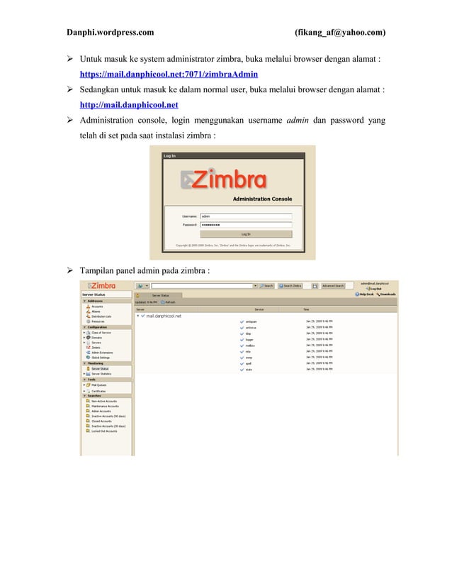 mail server with zimbra | PDF