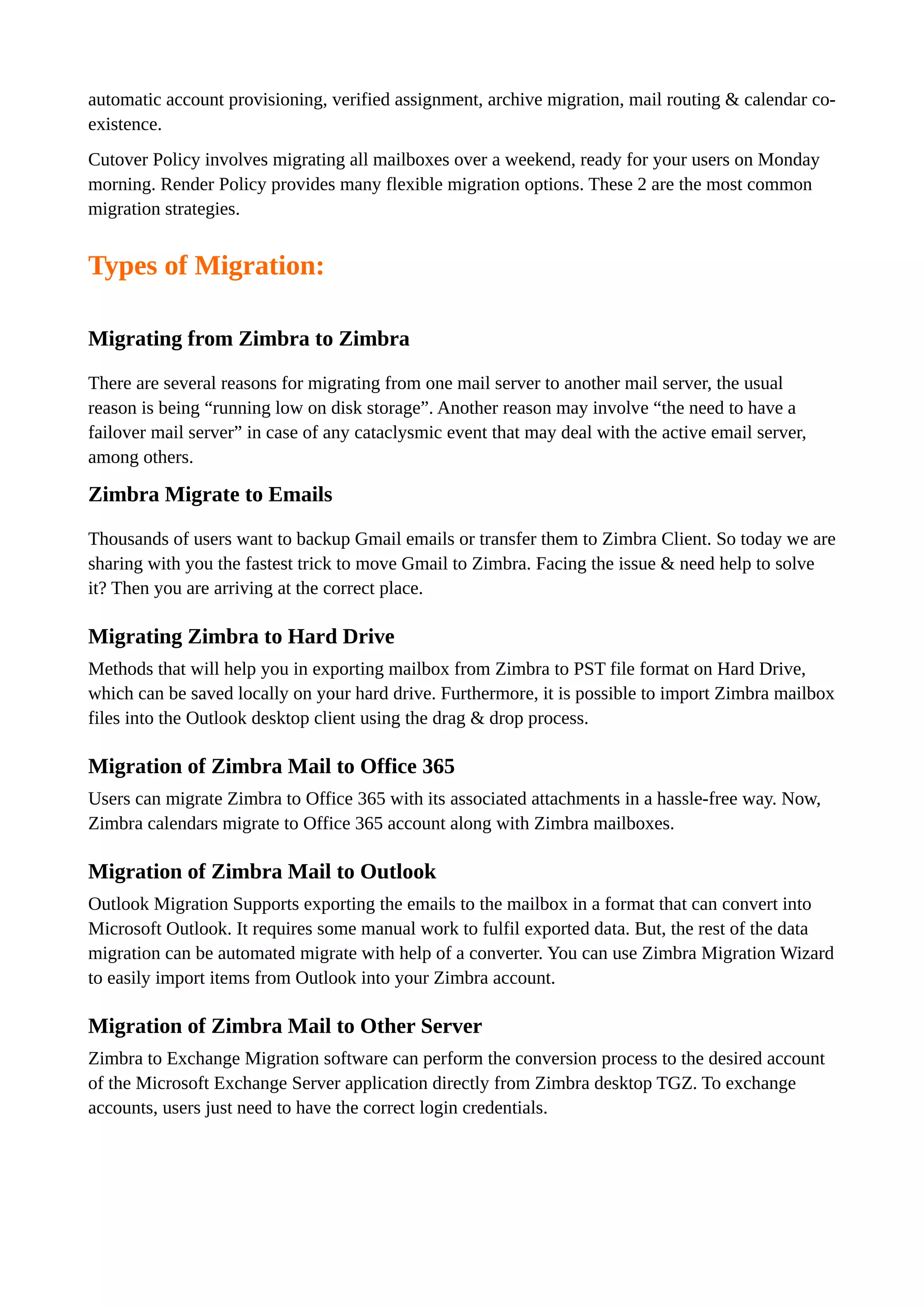 Zimbra Email Migration – MasGlobal | PDF