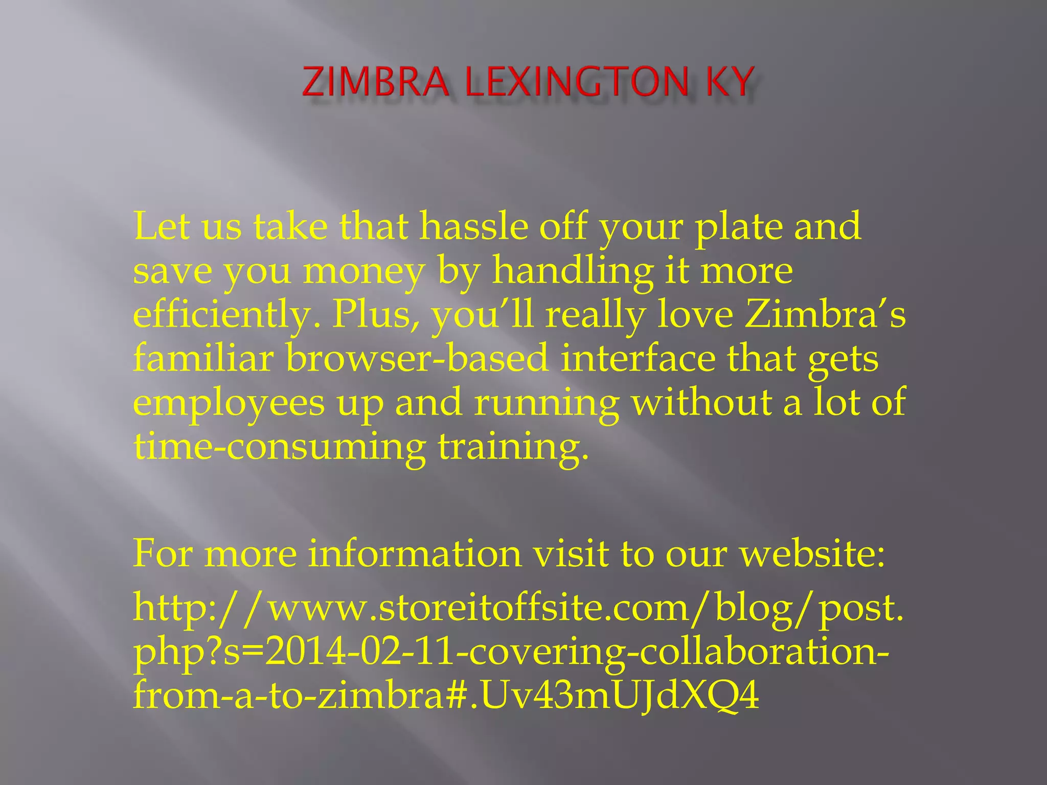 Zimbra lexington ky | PDF