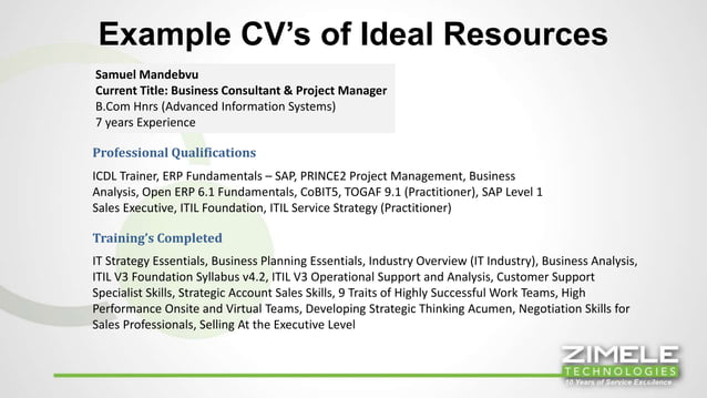 Zimele presentation IT strategy | PPT