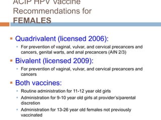 HPV Vaccination Recommendation | PPTX