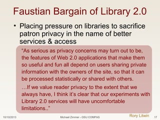 Is Library User Privacy still Paramount in the 2.0 Era? | PPT