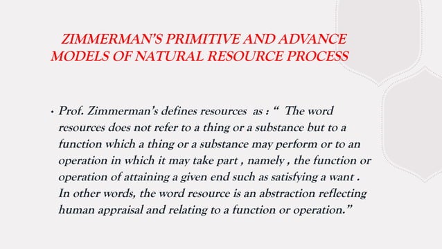 ZIMMERMAN'S MODEL by nitika rajput_123330.pptx | Geology | Science