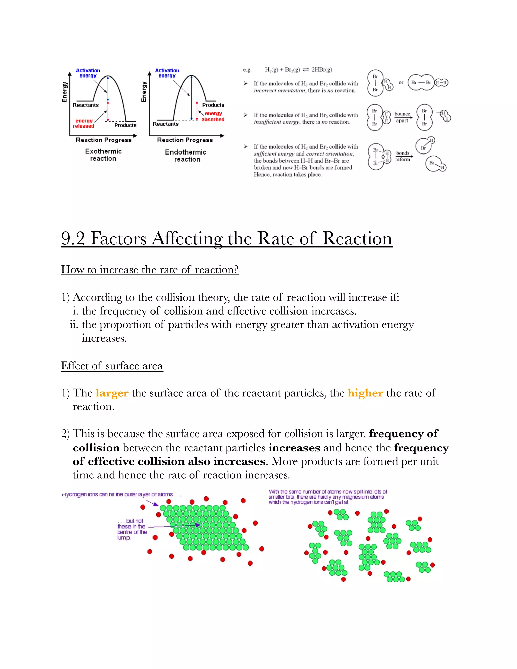 Zimsec chemistry chapter 9 rate of reaction | PDF