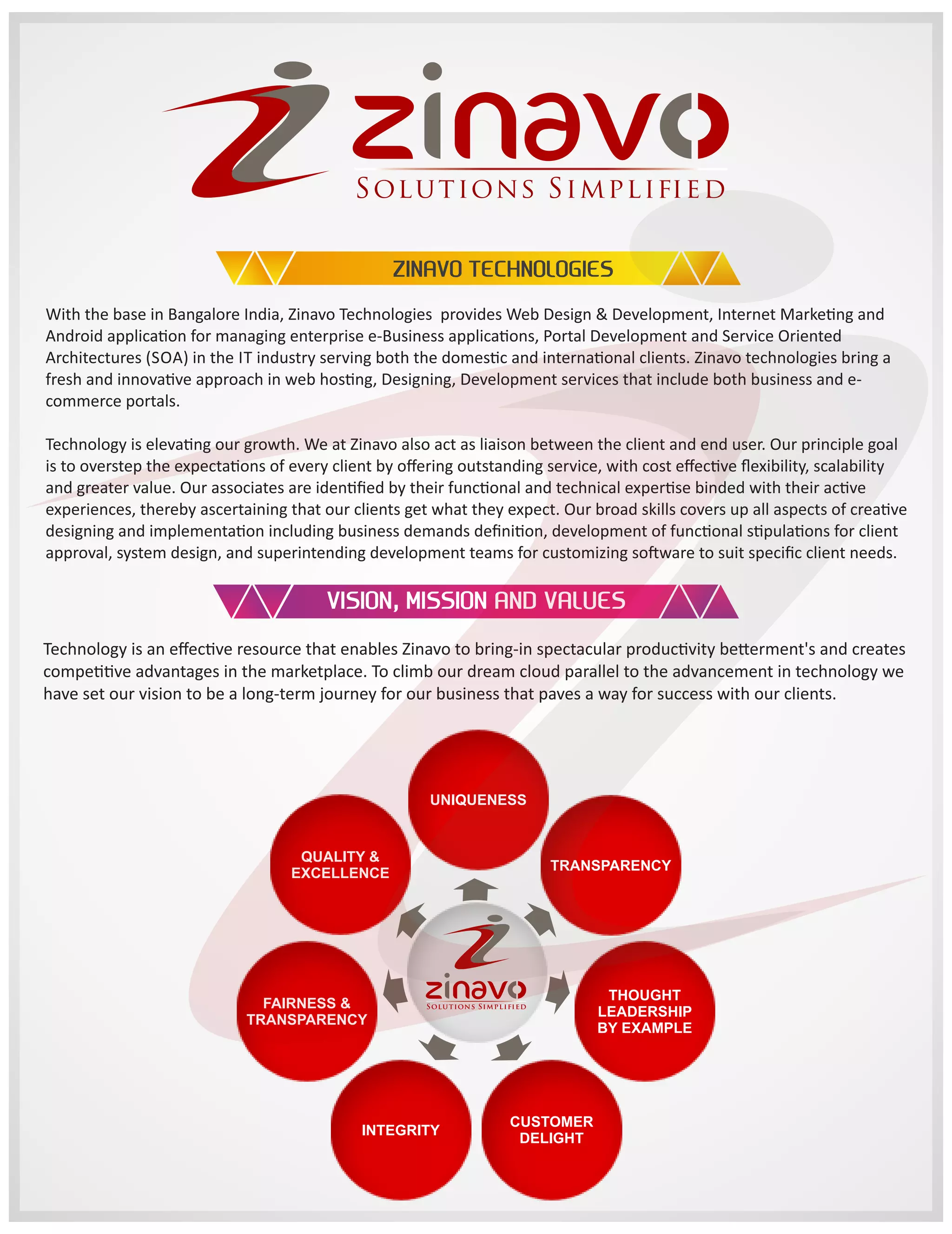 Zinavo technologies services | PDF