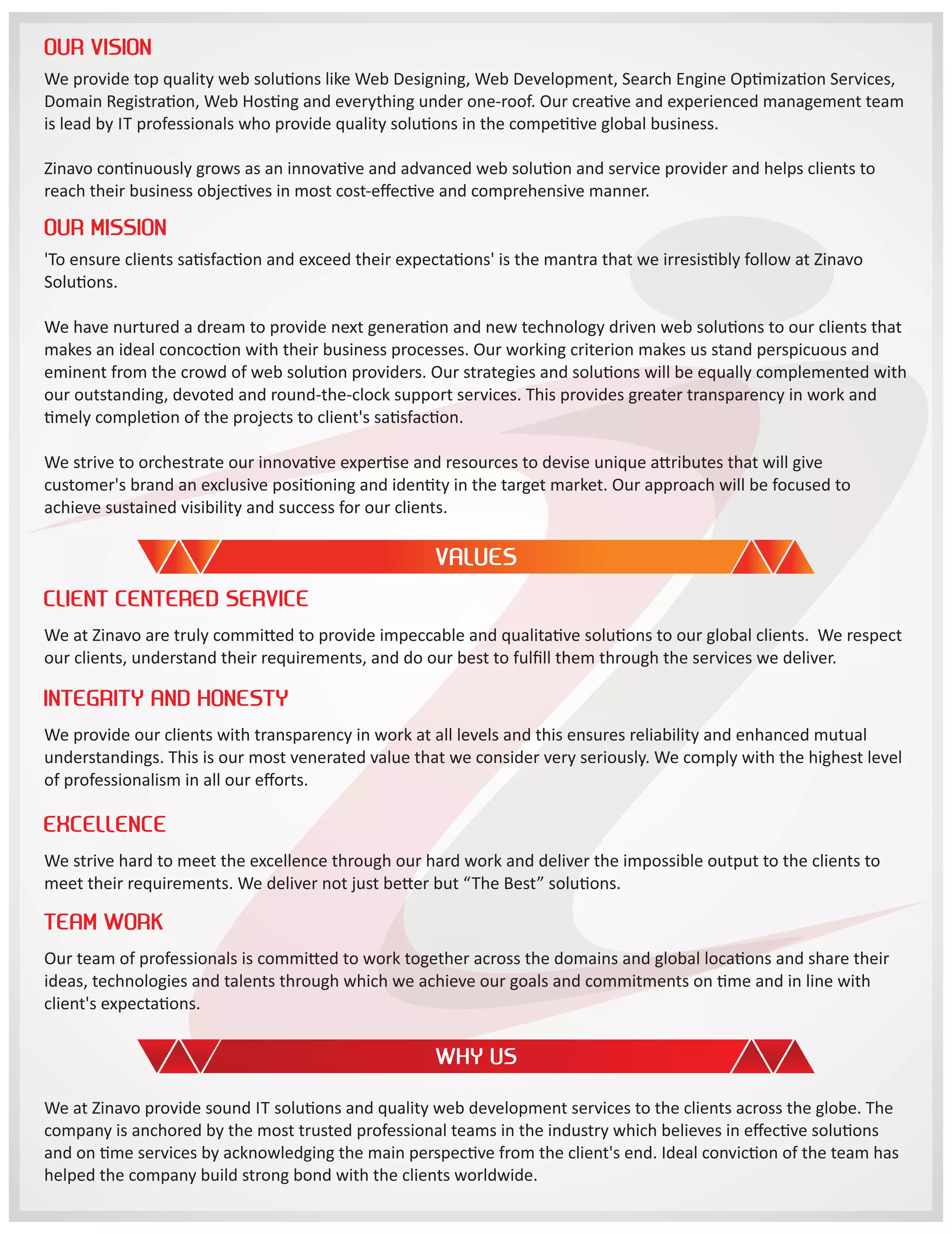 Zinavo technologies services | PDF