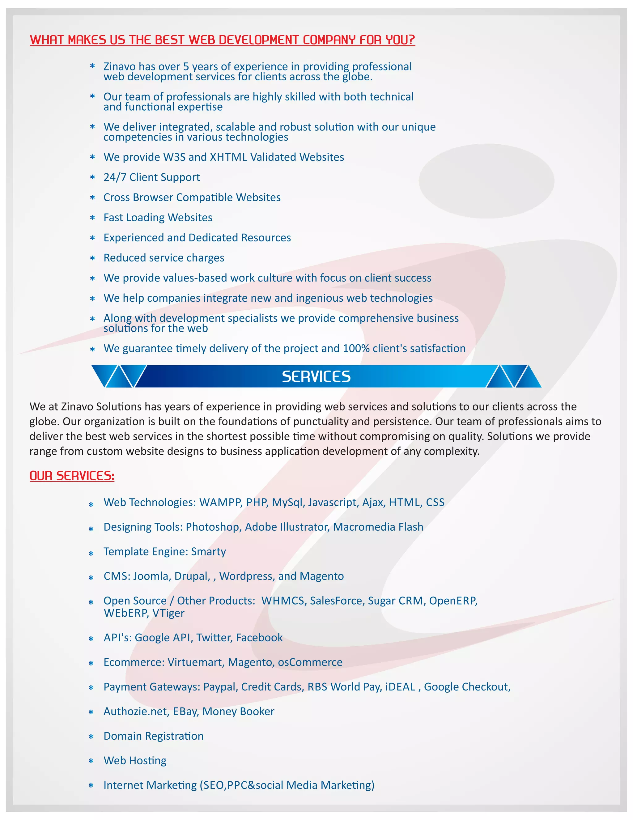 Zinavo technologies services | PDF