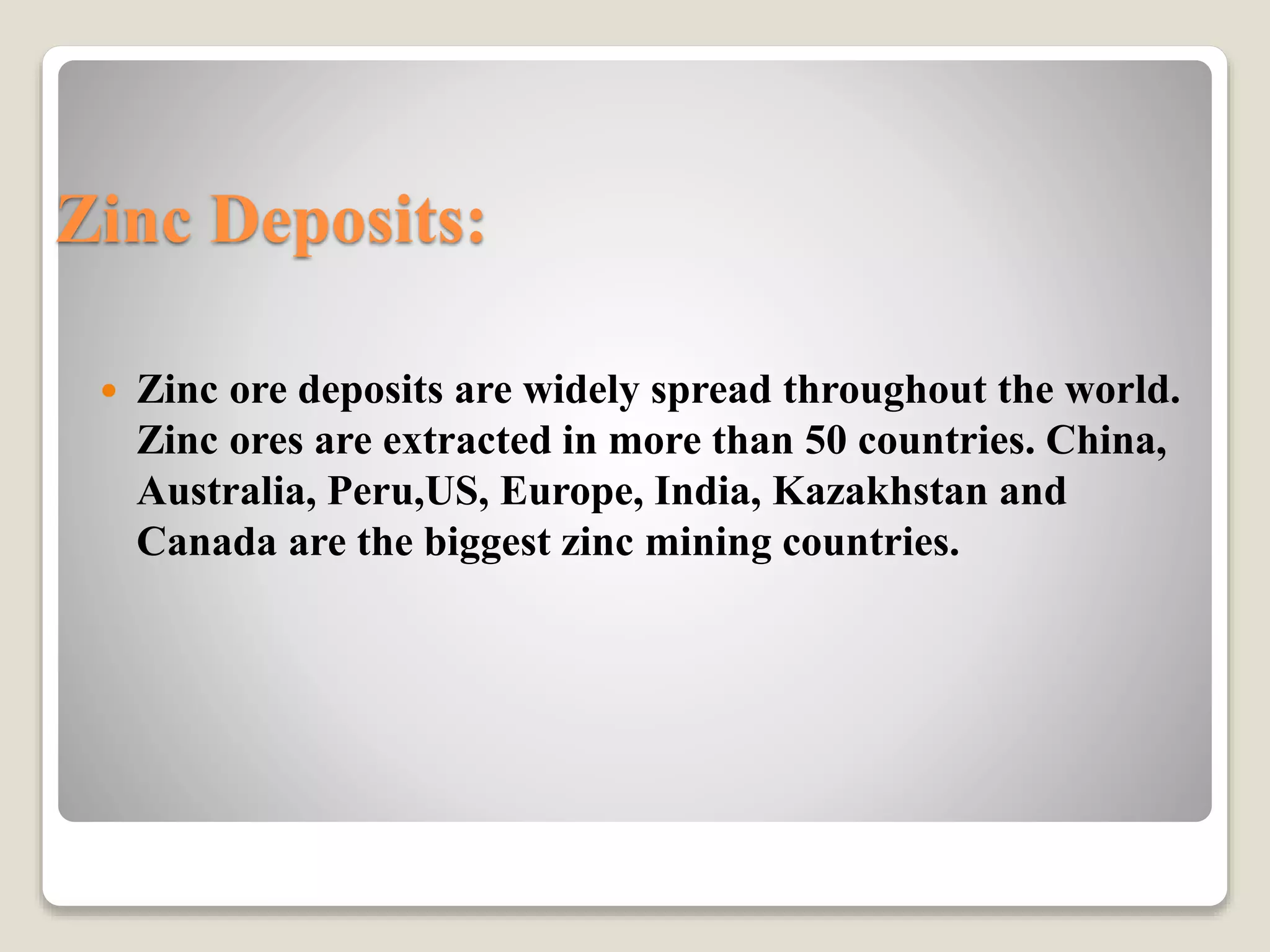 Zinc and zinc deposits in Pakistan | PPTX