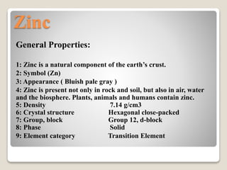Zinc and zinc deposits in Pakistan | PPTX