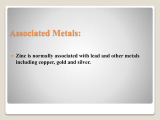 Zinc and zinc deposits in Pakistan | PPTX