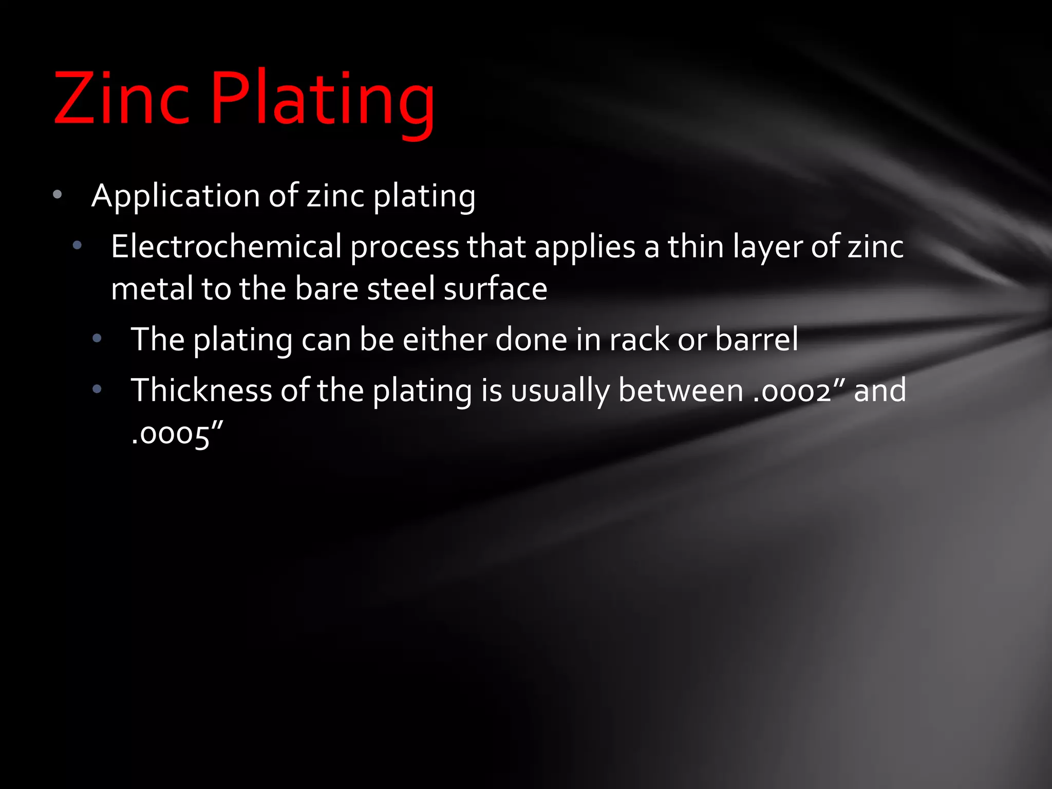 Zinc and zinc nickel plating | PPTX