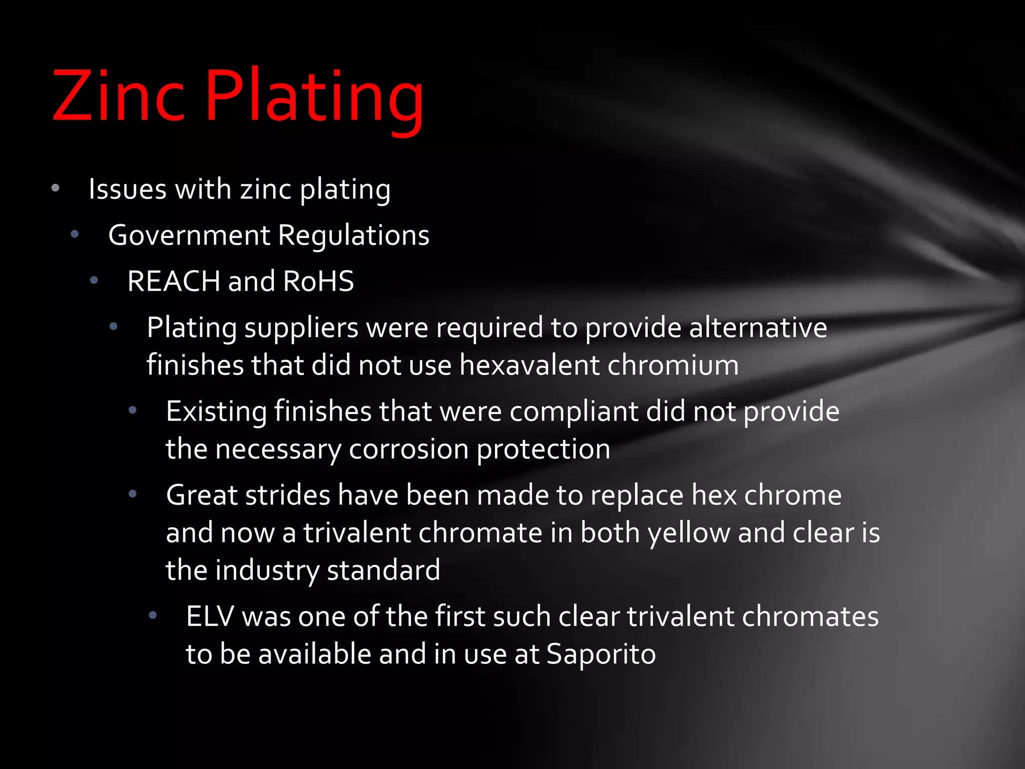 Zinc and zinc nickel plating | PPTX