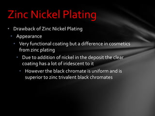 Zinc and zinc nickel plating | PPTX