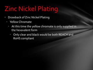 Zinc and zinc nickel plating | PPTX