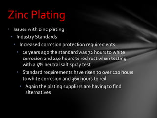 Zinc and zinc nickel plating | PPTX