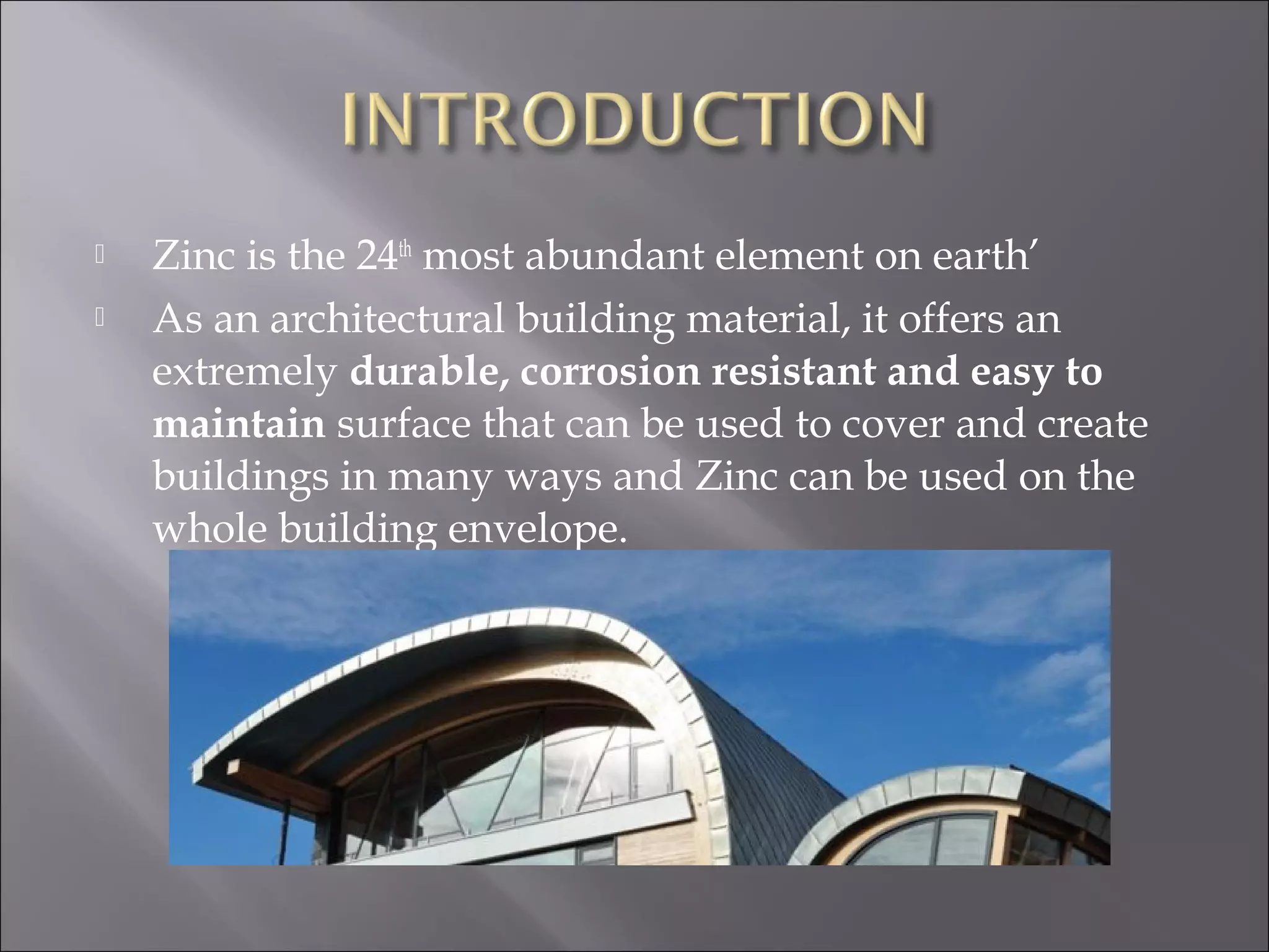 Zinc clad blocks | PPT