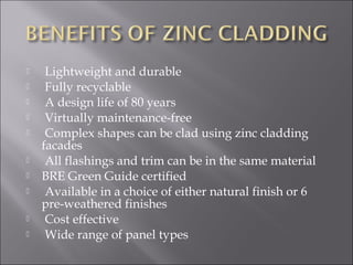 Zinc clad blocks | PPT