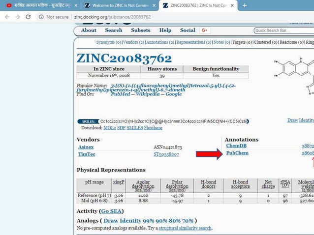 ZINC database | PPTX | Databases | Computer Software and Applications
