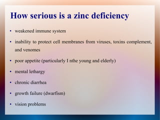 Zinc deficiency: causes, treatment and prevention | ODP