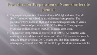 Zinc ferrite nano pigment and its use in anti-corrosive coatings | PPT