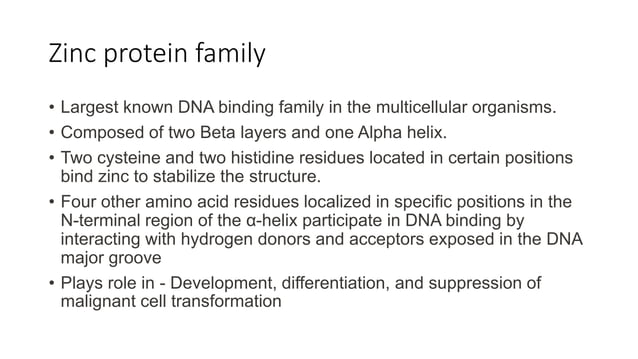 Zinc finger protein | PPTX | Chemistry | Science