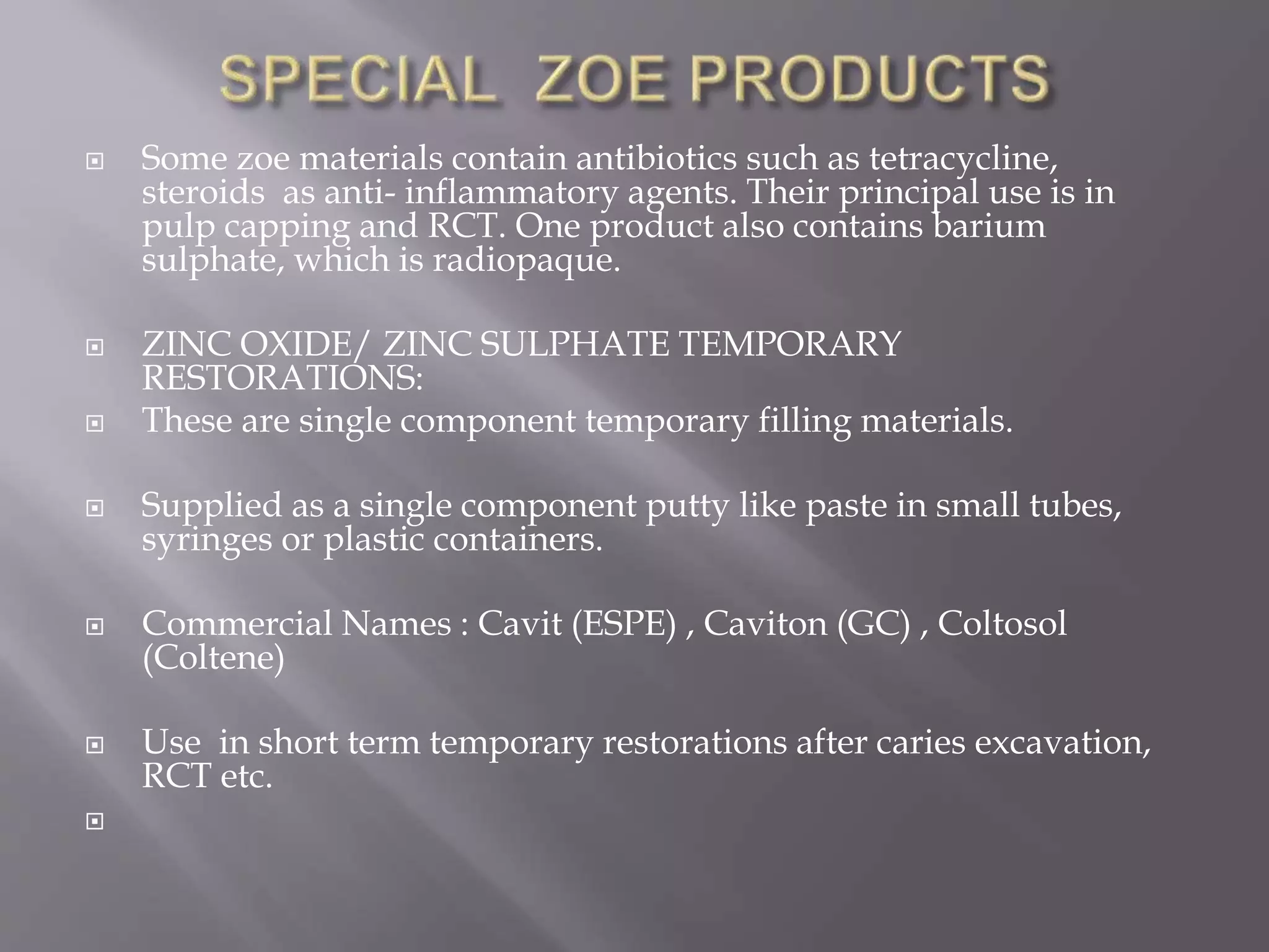 Zinc oxide eugenol | PPTX