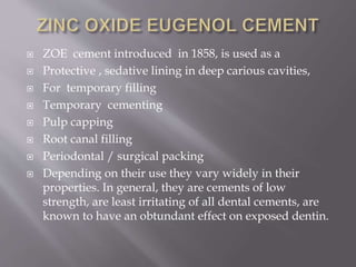 Zinc oxide eugenol | PPTX
