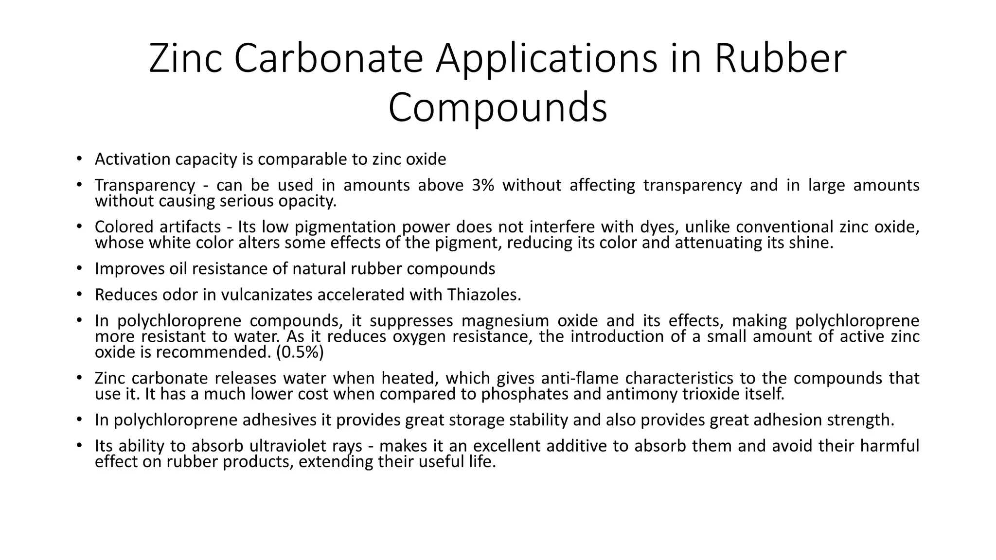 Zinc oxide in rubber compounds | PPTX