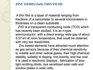 Zinc oxide thin film | PPTX
