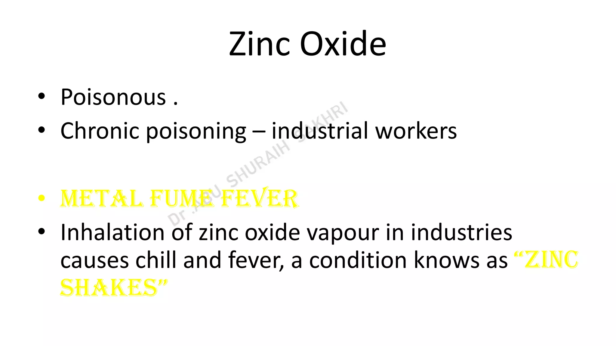 Zinc poisoning | PPTX