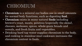 Zinc, selenium and chromium | PPT