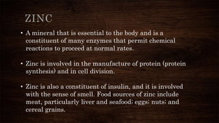 Zinc, selenium and chromium | PPTX