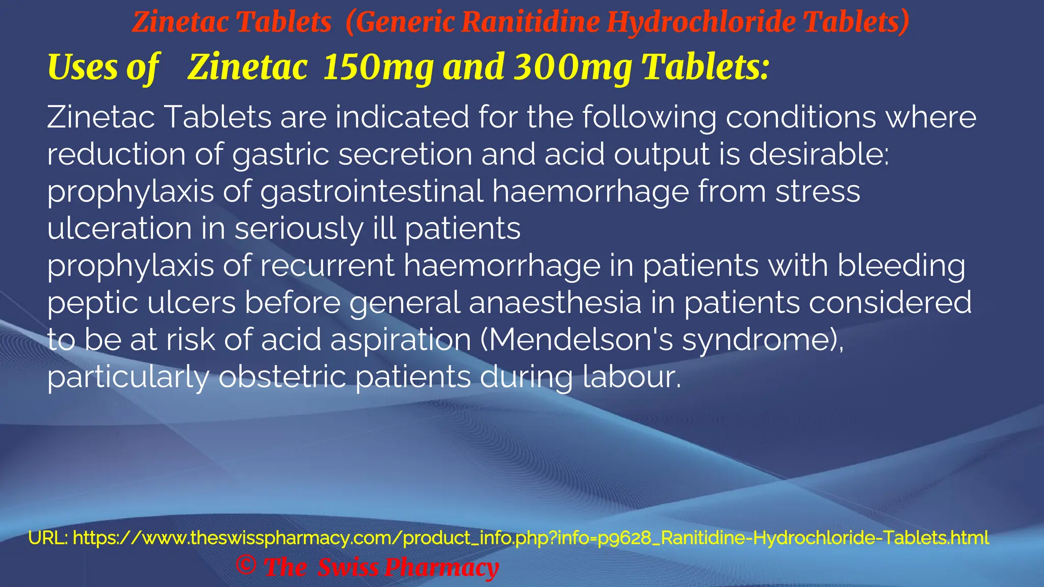 Zinetac Tablets (Generic Ranitidine Hydrochloride Tablets) | PDF