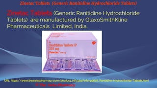 Zinetac Tablets (Generic Ranitidine Hydrochloride Tablets) | PDF