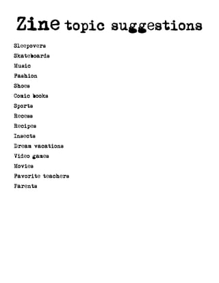 Zine template | PDF