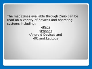 Creating and Using Your Zinio Digital Magazine Subscription | PPT